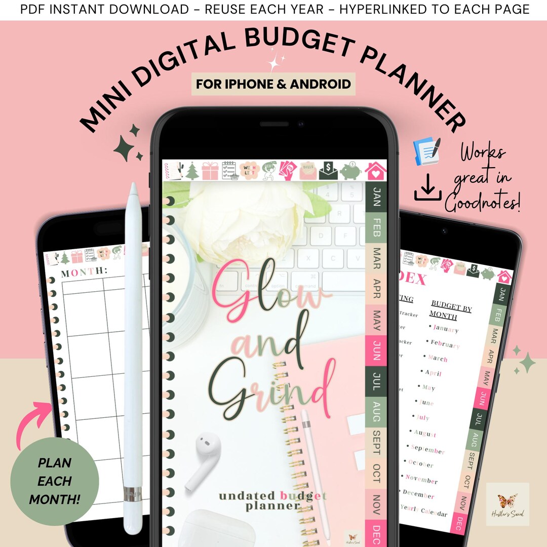 Mini Digital Budget Planner: Colorful Phone Pocket Notebook (goodnotes ...
