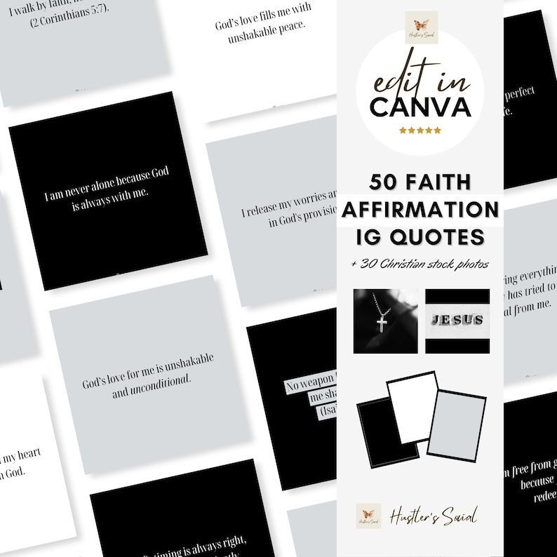 Faith Affirmations Theme Page Instagram Bundle | Christian Instagram ...