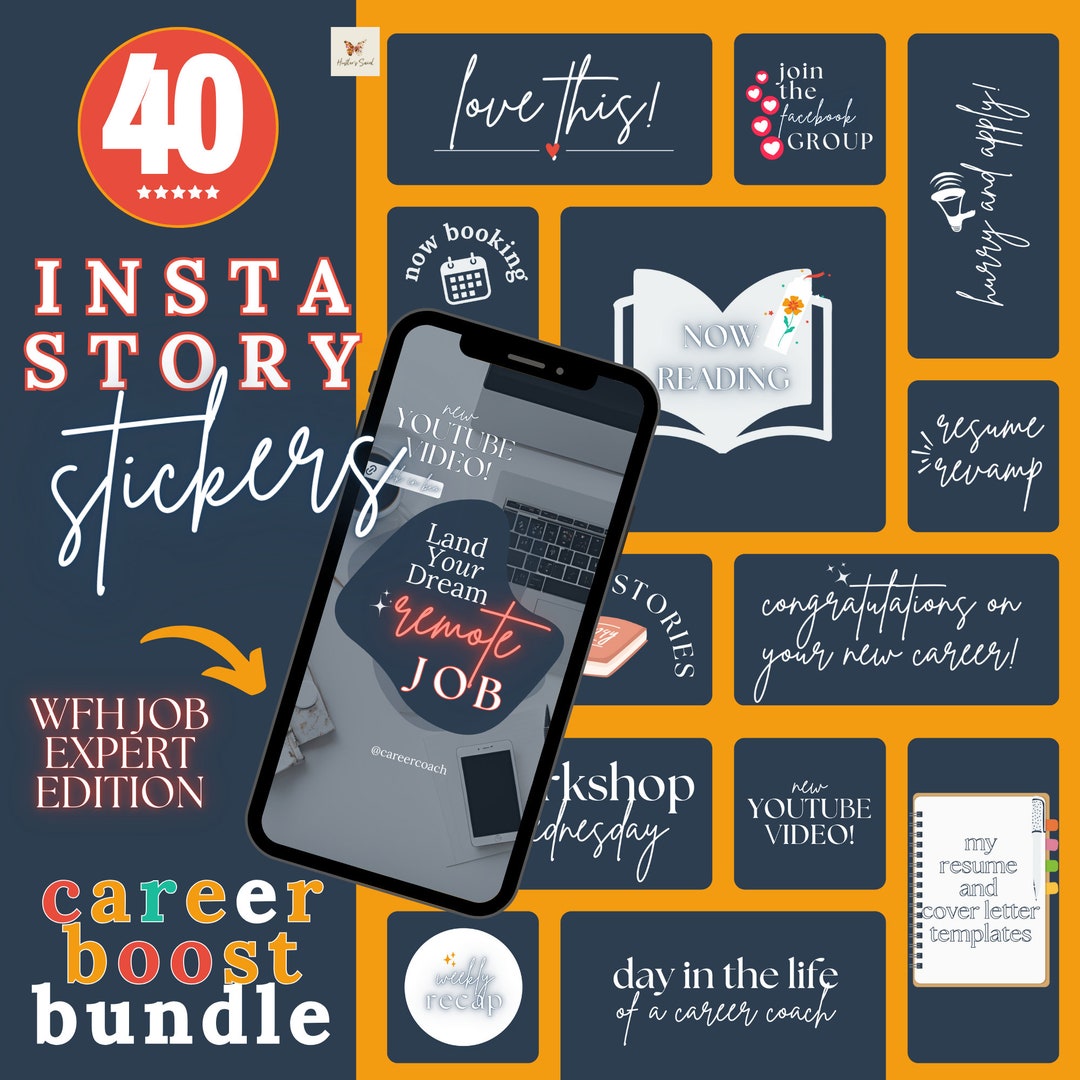 40 Digital Story Stickers for Career Coaches Instagram Professional ...