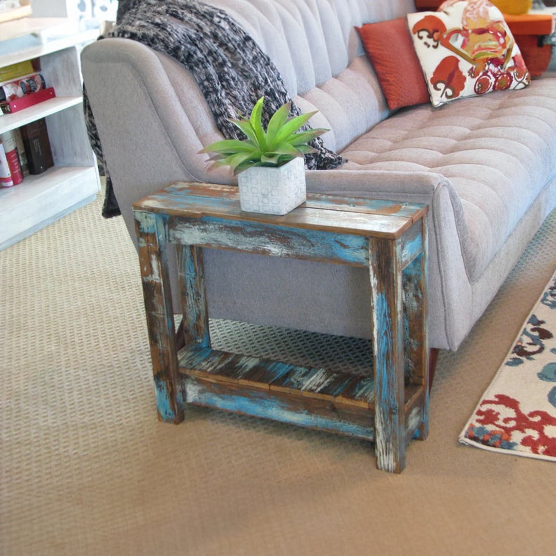 Heavily Distressed Side Table - Etsy