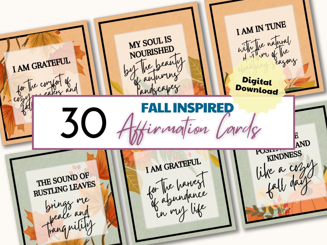 Fall Theme, Affirmation Card, Think Positive, Positive Quotes ...