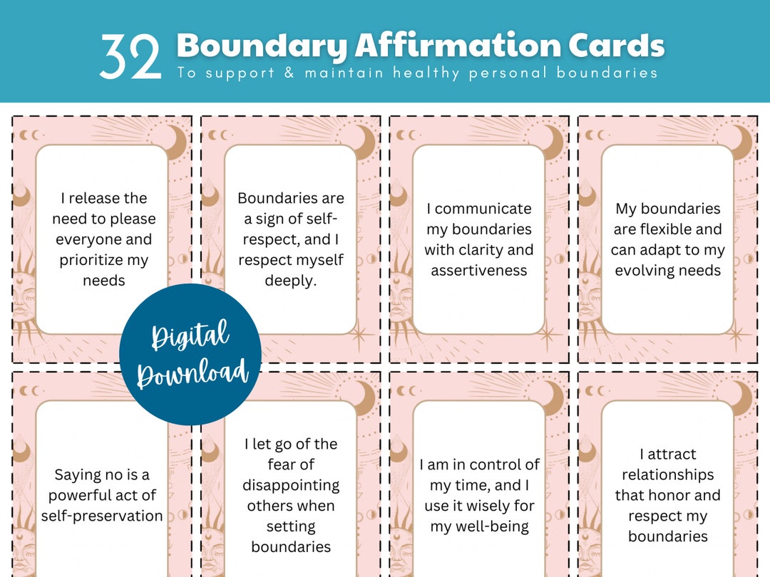 Boundary Setting, Personal Boundaries, Affirmation Deck, Emotional ...