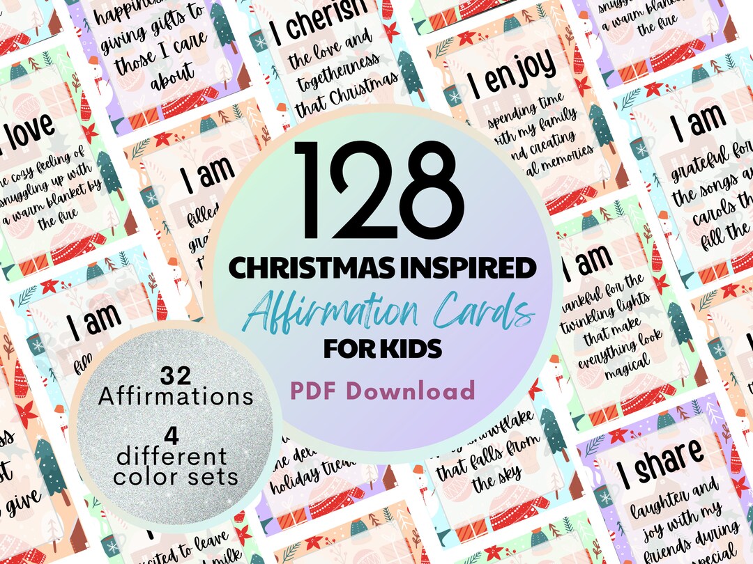 Mindfulness Activity, Christmas Spirit, Kids Affirmation Cards ...
