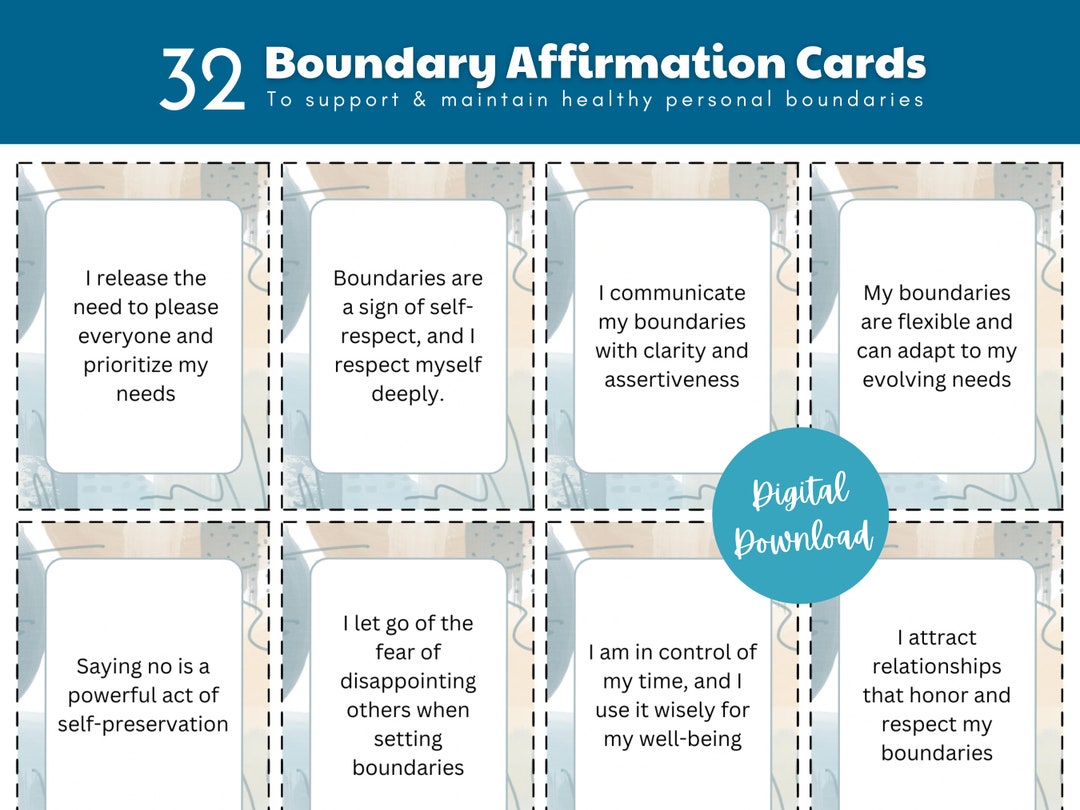 Boundary Setting, Personal Boundaries, Affirmation Deck, Emotional ...