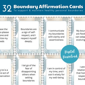 Boundary Setting, Personal Boundaries, Affirmation Deck, Emotional ...