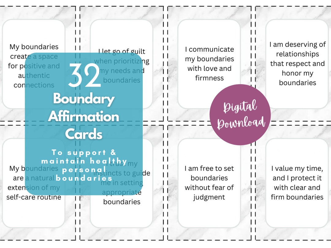 Boundary Setting, Personal Boundaries, Affirmation Deck, Emotional ...