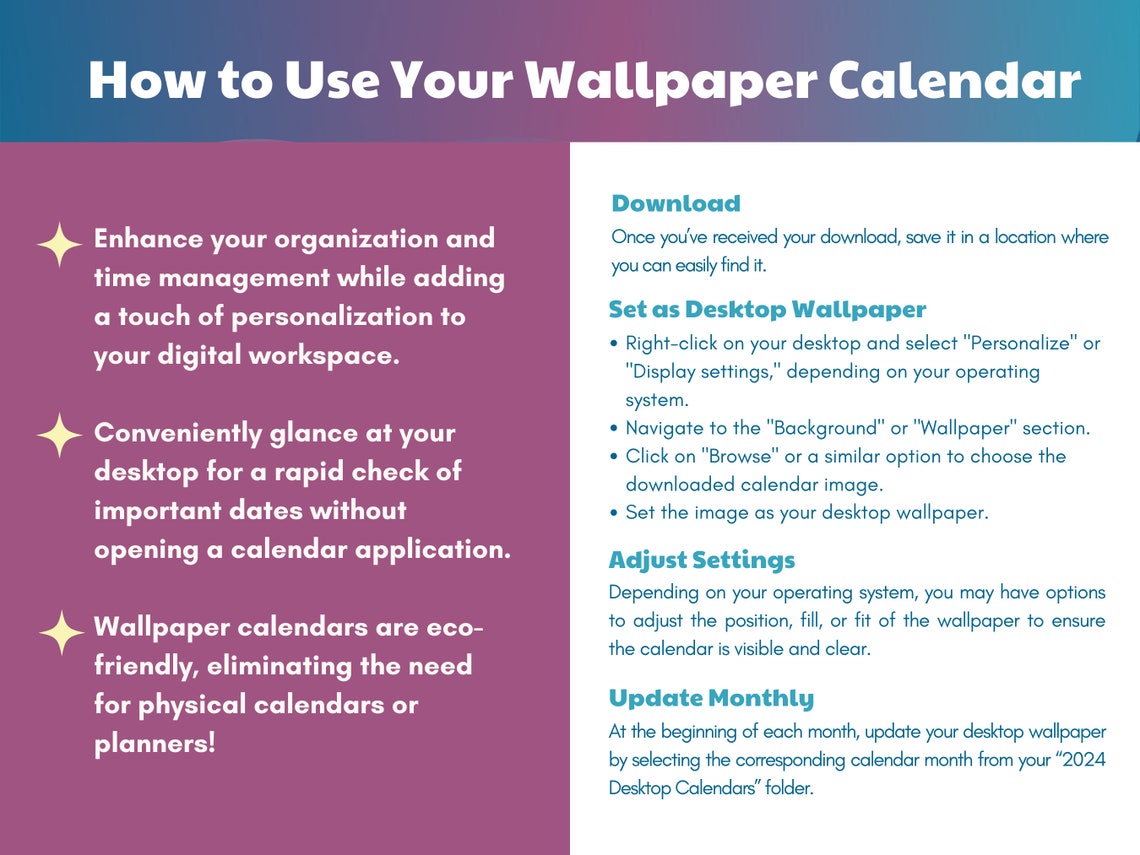 Desktop Background Calendar, January 2024, 2024 Wallpaper, Mac Calendar ...
