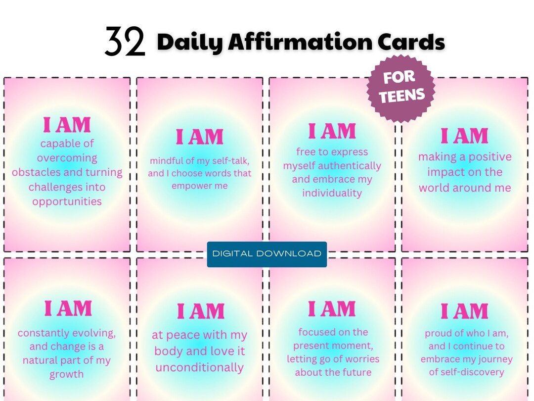 Self Esteem Teens, Daily Affirmations for Teens, Daily Affirmation ...