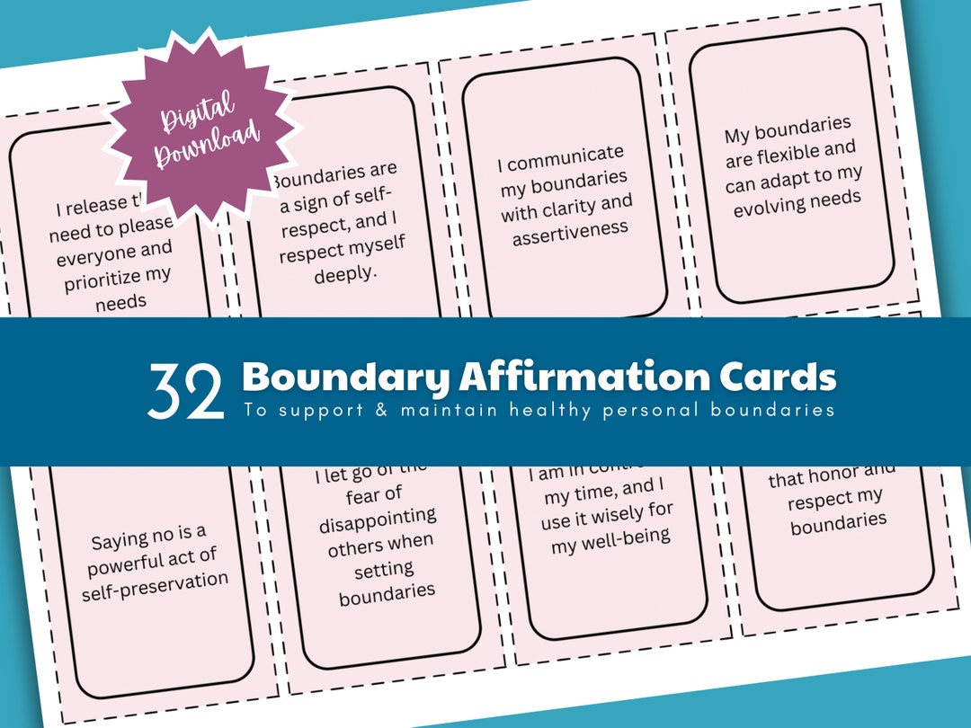 Boundary Setting, Personal Boundaries, Affirmation Deck, Emotional ...