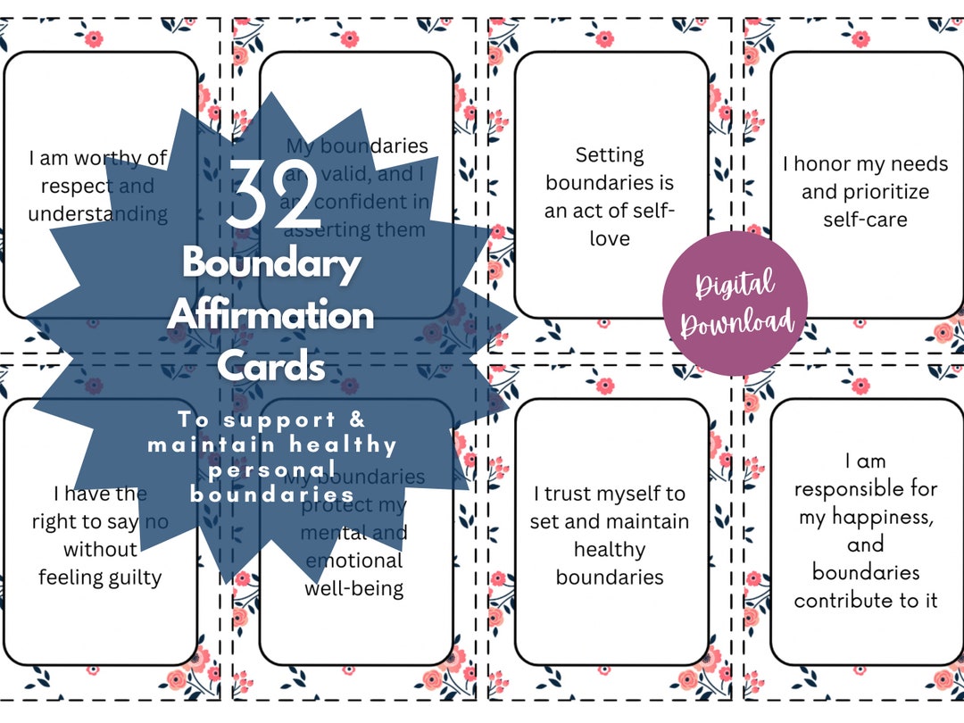 Boundary Setting, Personal Boundaries, Affirmation Deck, Emotional ...