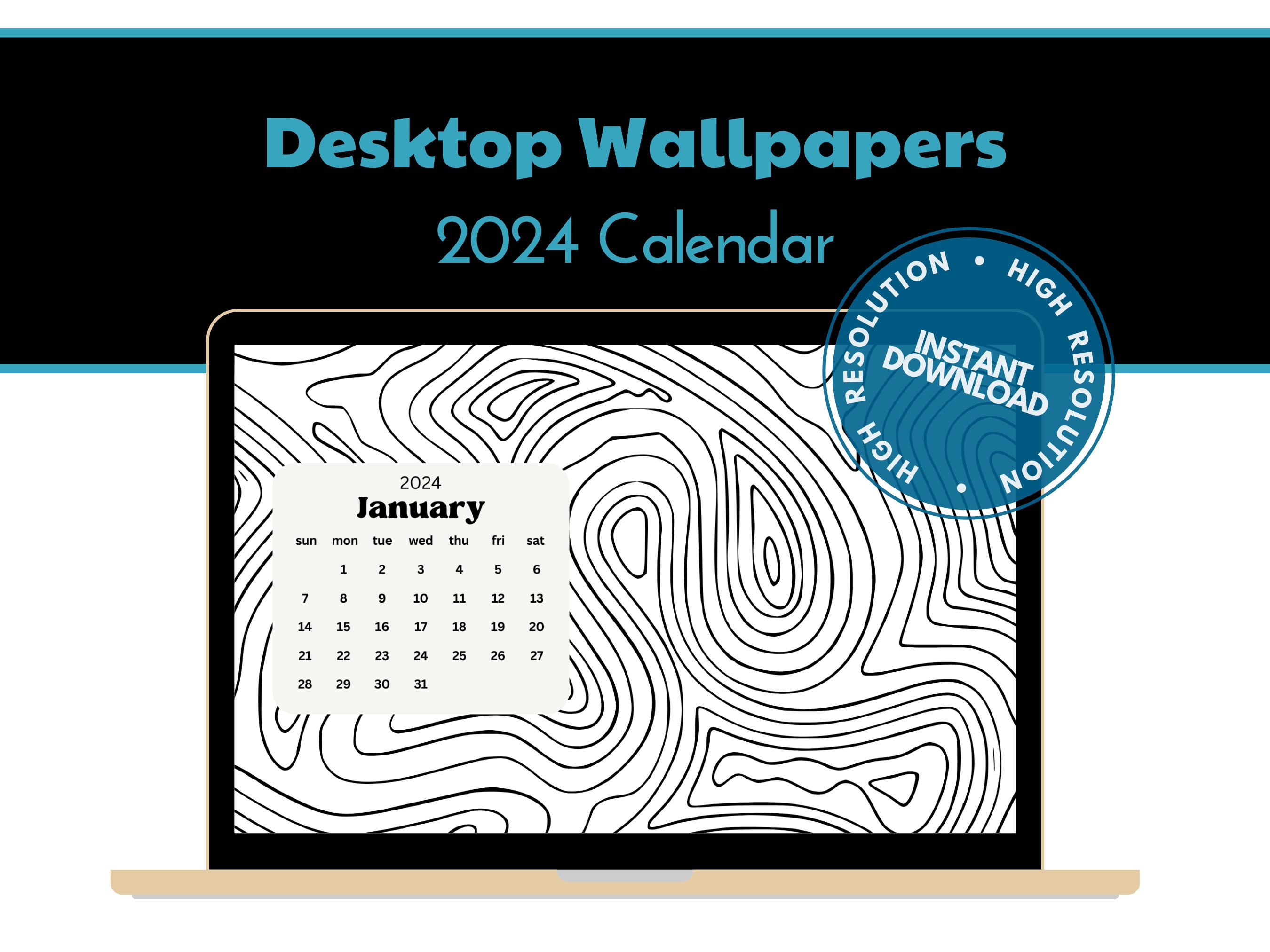 Desktop Background Calendar, January 2024, 2024 Wallpaper, Mac Calendar ...