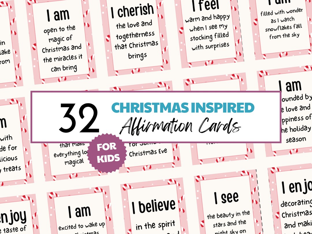 Affirmation Card, Christmas Spirit, Positive Quotes, Printable Gift ...