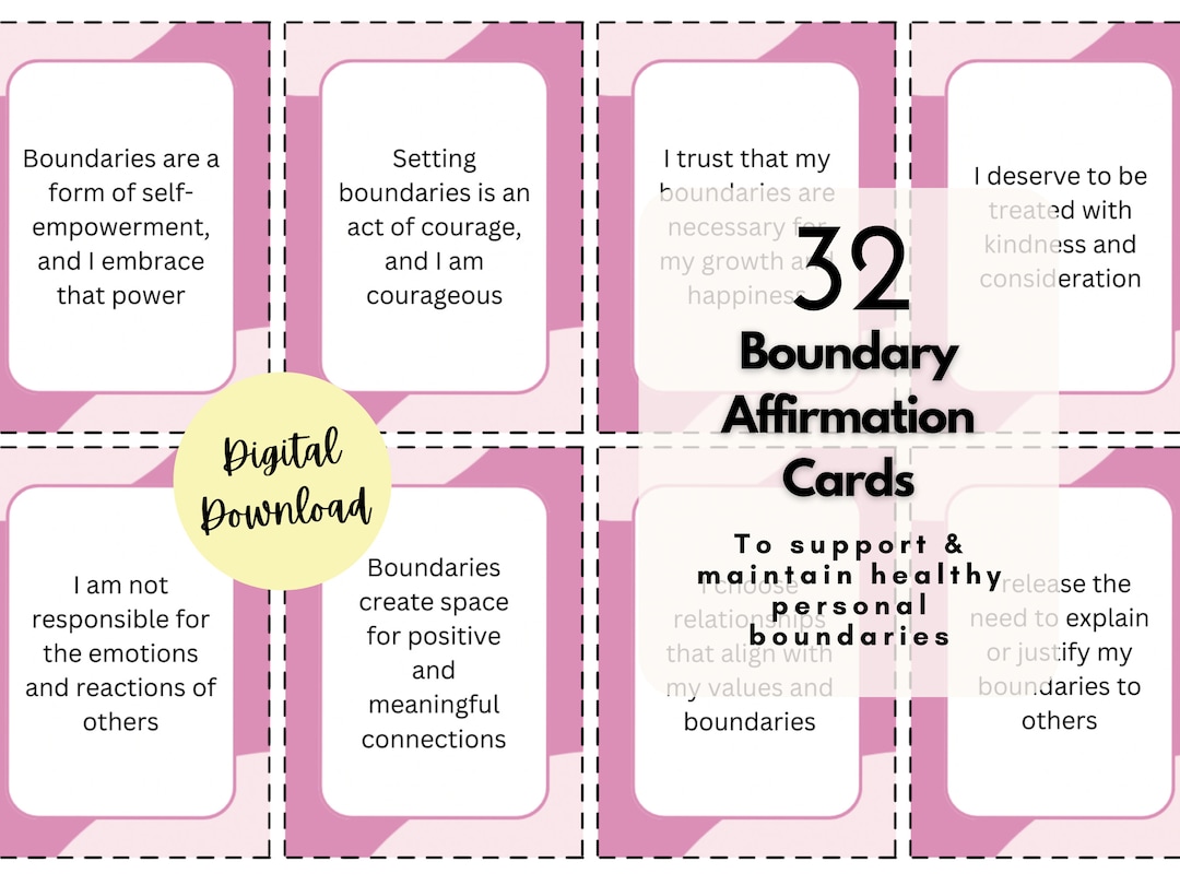 Boundary Setting, Personal Boundaries, Affirmation Deck, Emotional ...