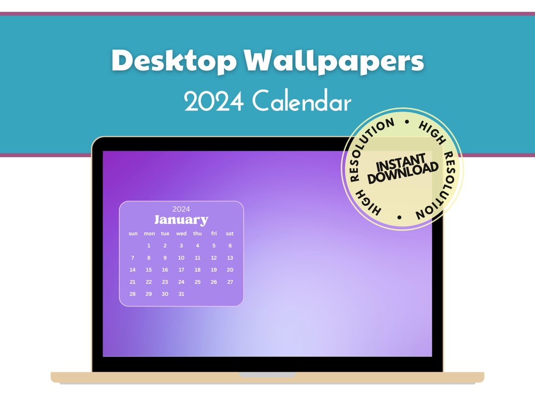 Desktop Background Calendar, January 2024, 2024 Wallpaper, Mac Calendar ...