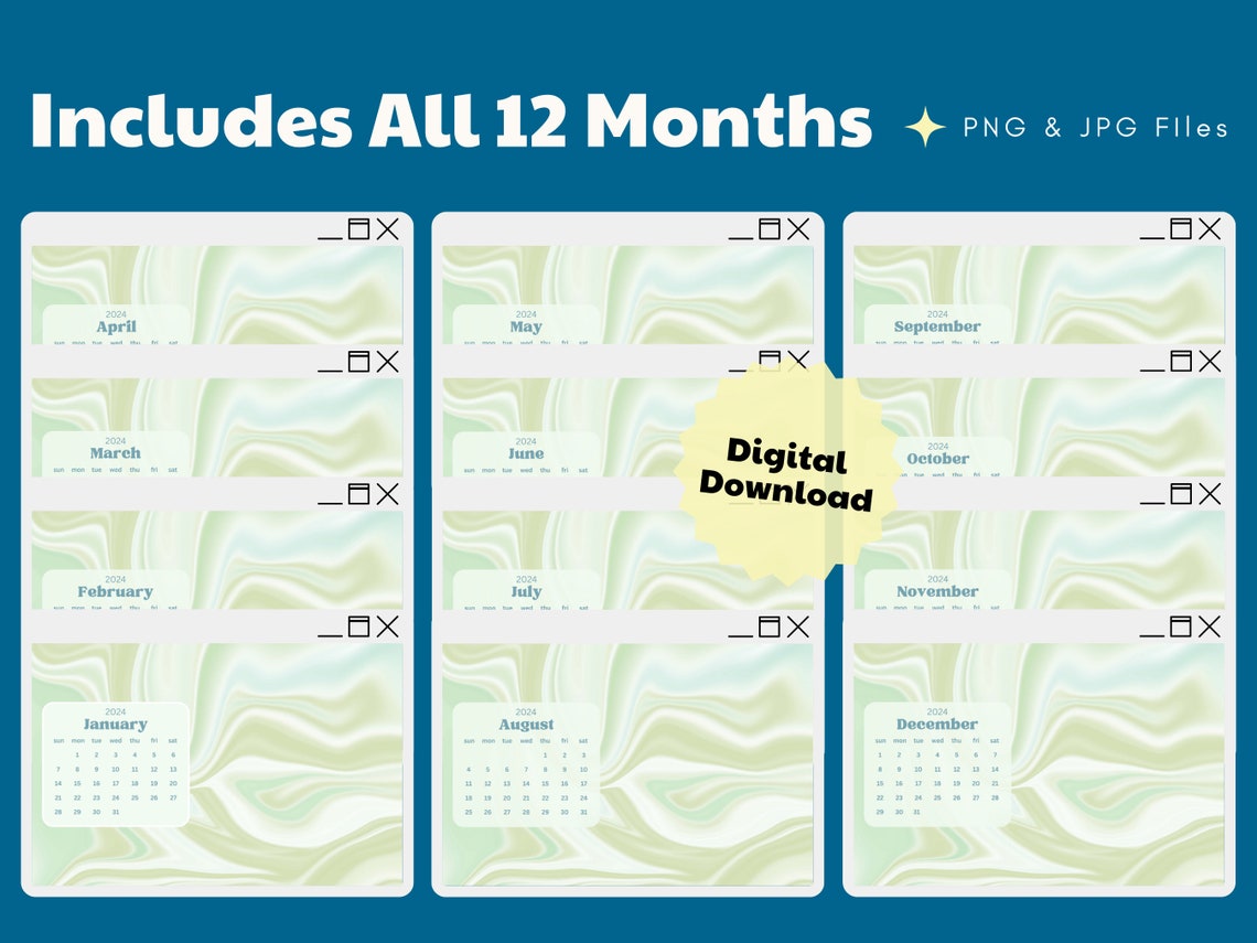 Desktop Background Calendar, January 2024, 2024 Wallpaper, Mac Calendar ...