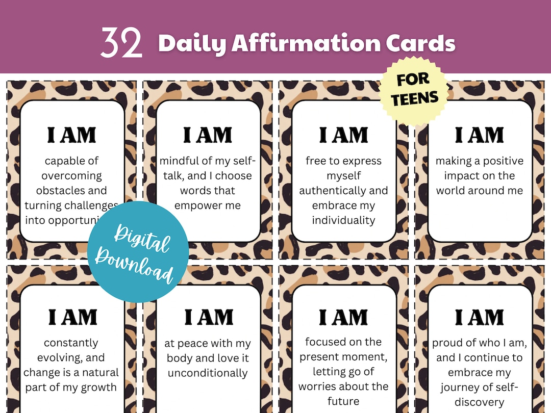 Self Esteem Teens, Daily Affirmations for Teens, Daily Affirmation ...
