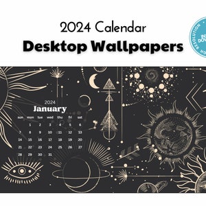 Desktop Background Calendar, January 2024, Sun Moon Calendar, 2024 ...