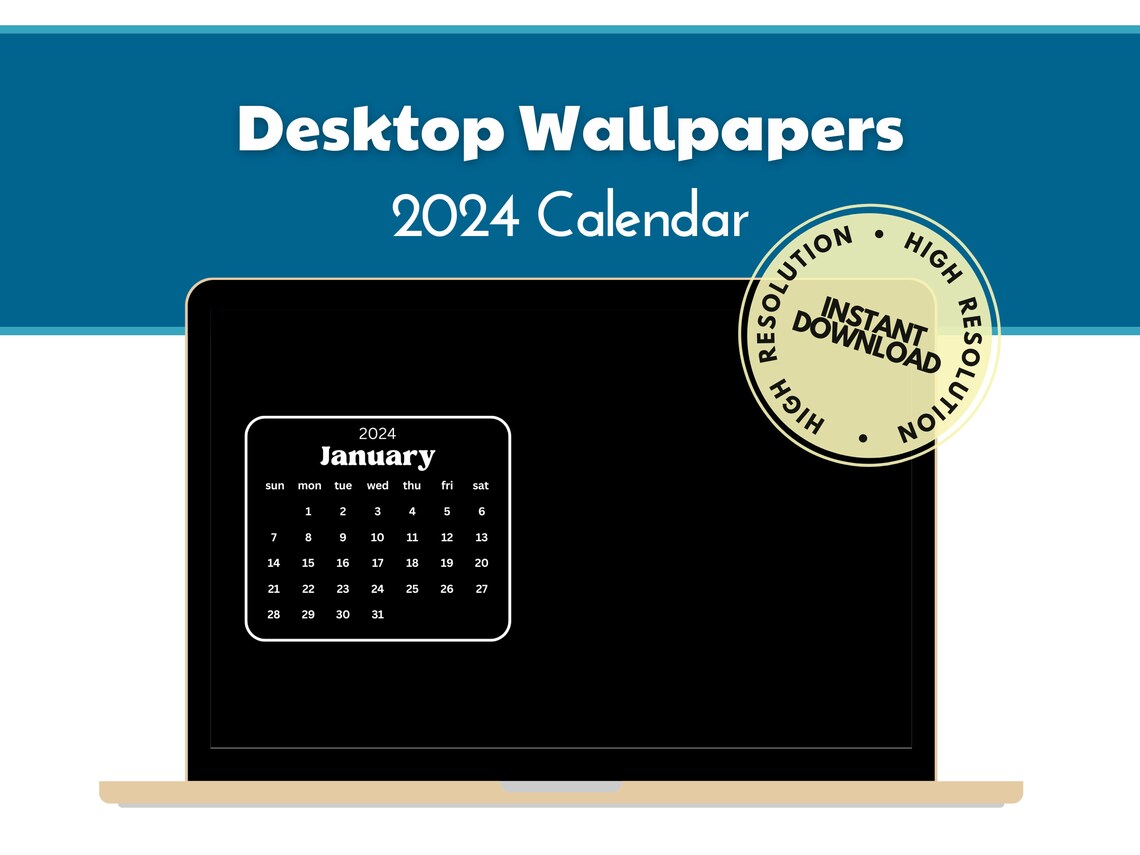 Desktop Background Calendar, January 2024, 2024 Wallpaper, Mac Calendar ...
