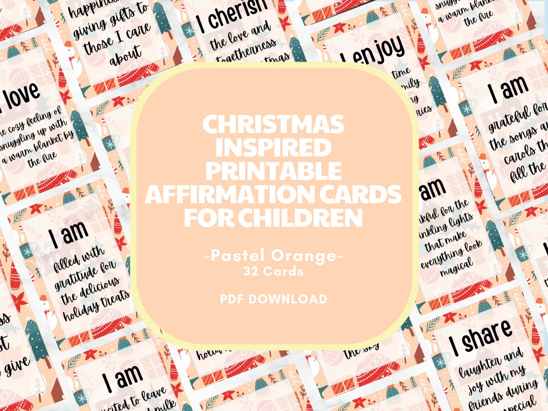 Affirmation Card, Christmas Spirit, Positive Quotes, Printable Gift ...