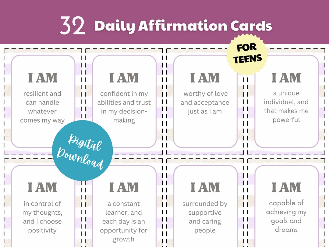 Self Esteem Teens, Daily Affirmations for Teens, Daily Affirmation ...