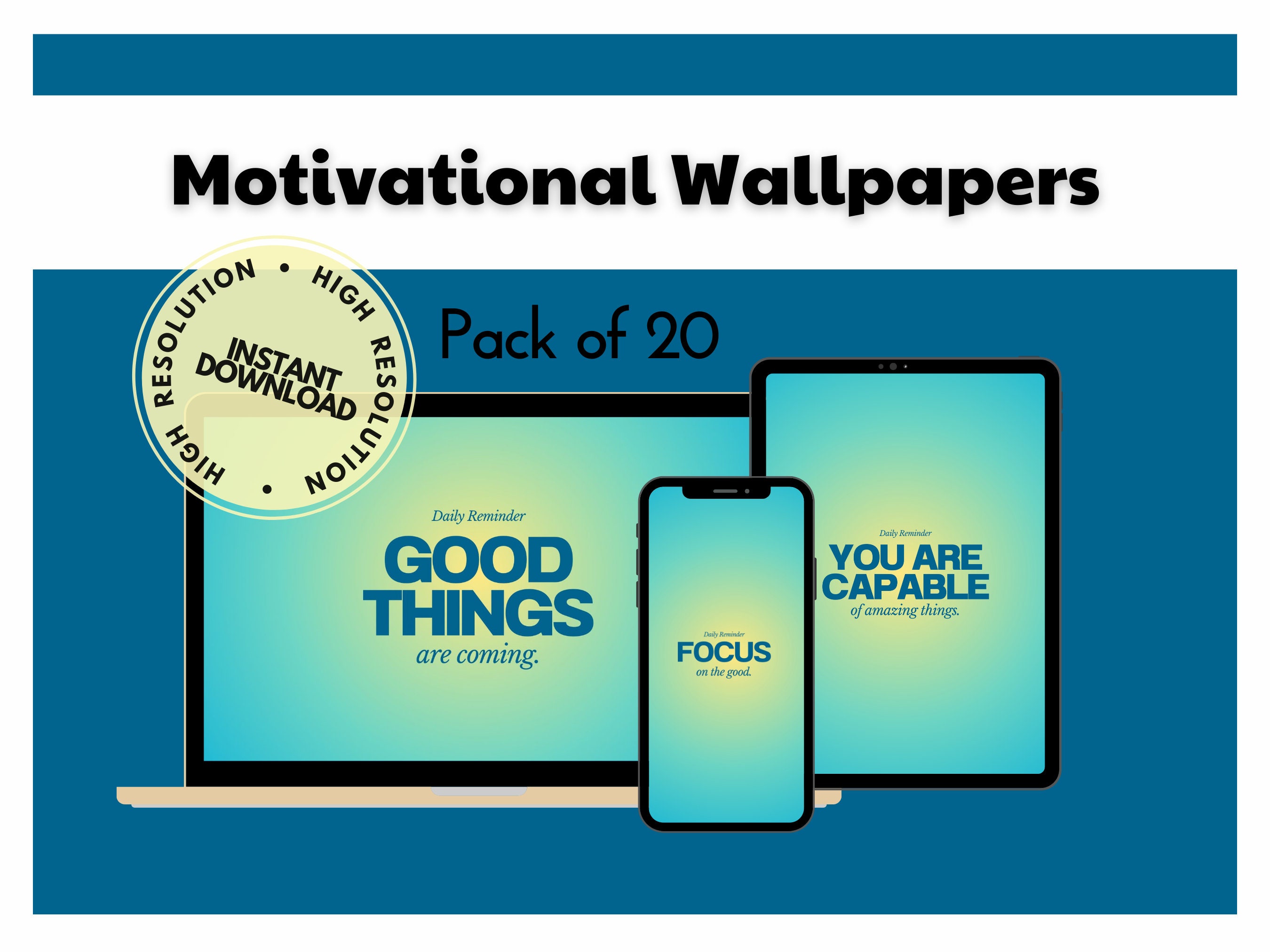 Gradient Background Happiness Wallpaper Downloadable - Etsy