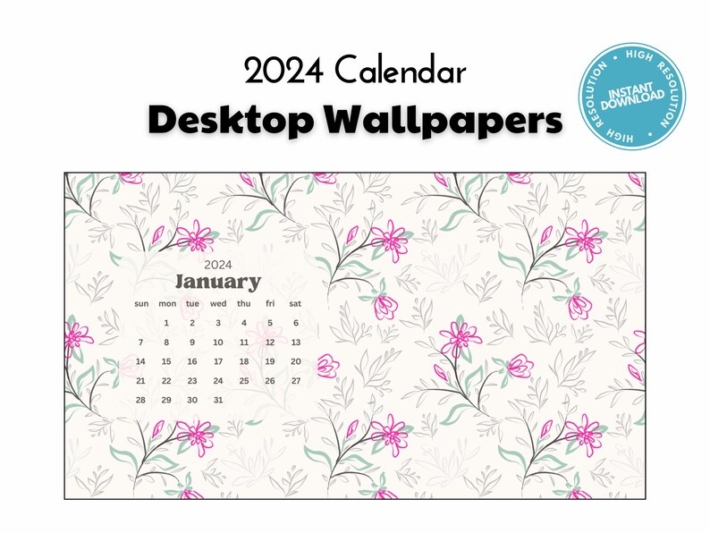 Desktop Background Calendar, 2024 Wallpaper, Mac Calendar, Desktop ...