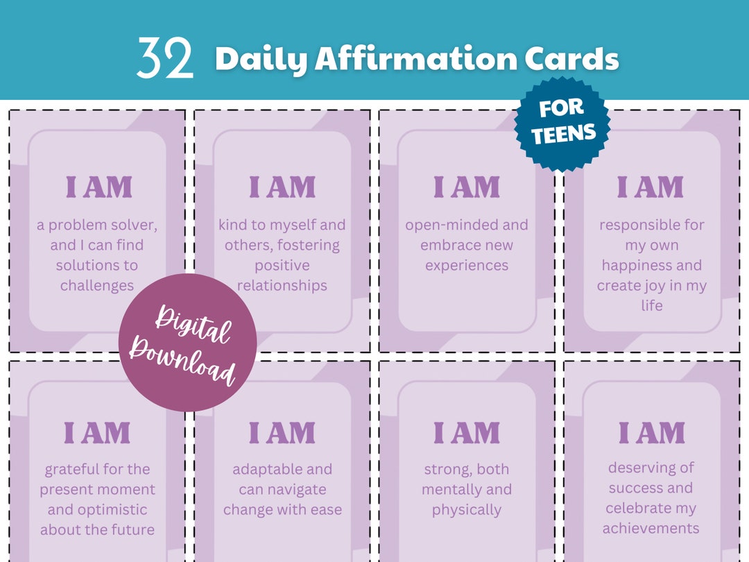 Self Esteem Teens, Daily Affirmations for Teens, Daily Affirmation ...