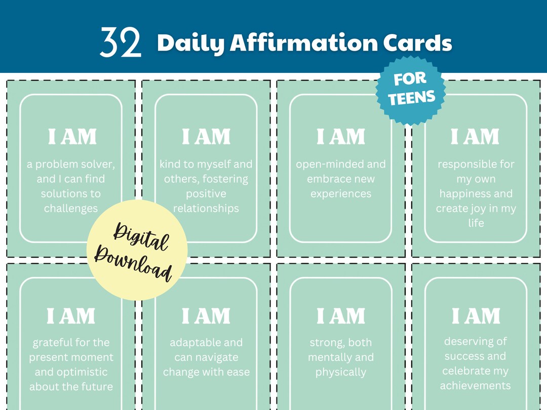 Self Esteem Teens, Daily Affirmations for Teens, Daily Affirmation ...