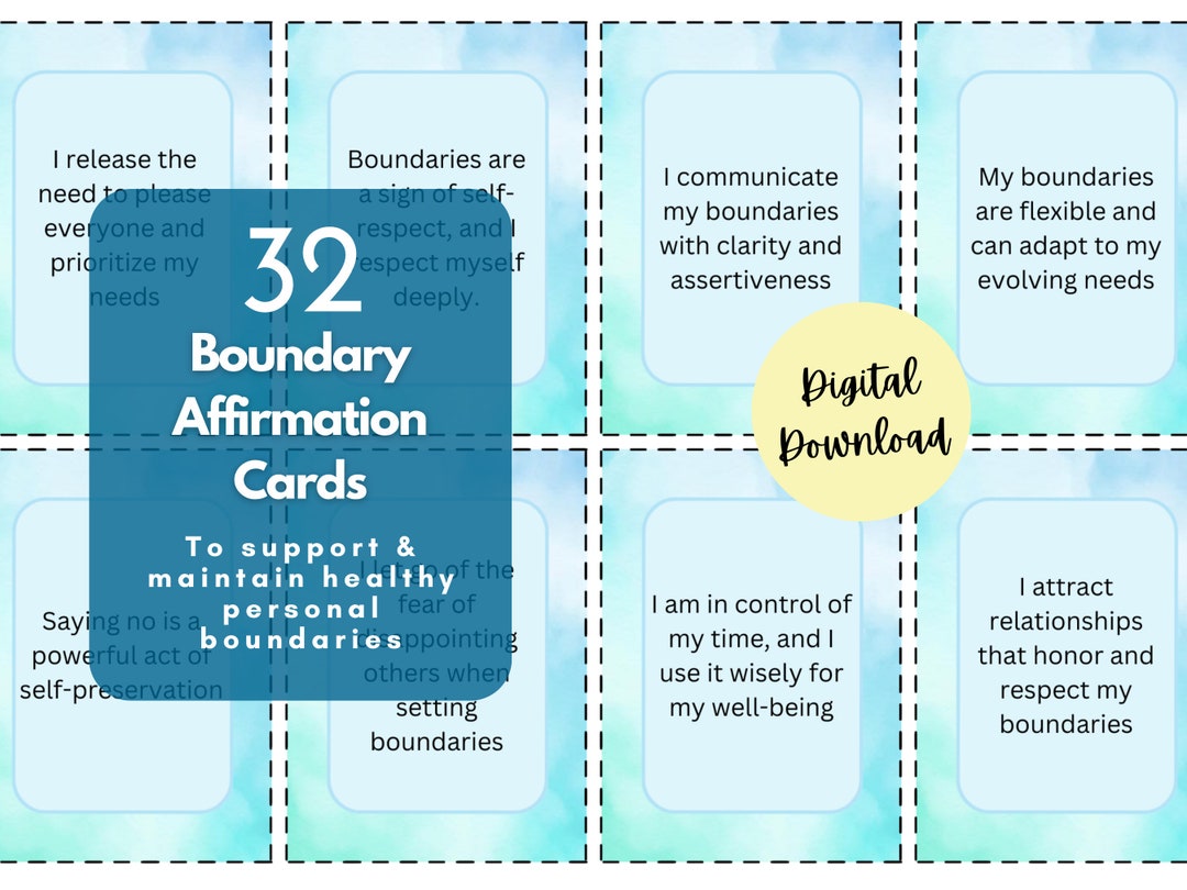 Boundary Setting, Personal Boundaries, Affirmation Deck, Emotional ...