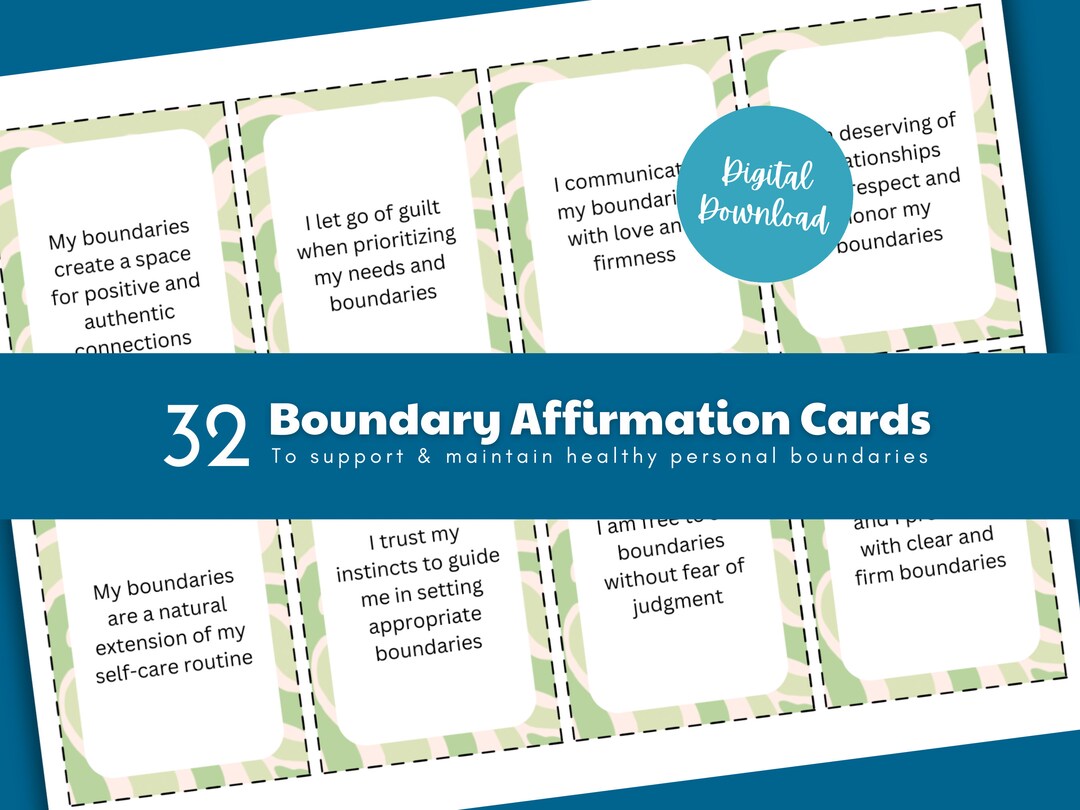 Boundary Setting, Personal Boundaries, Affirmation Deck, Emotional ...
