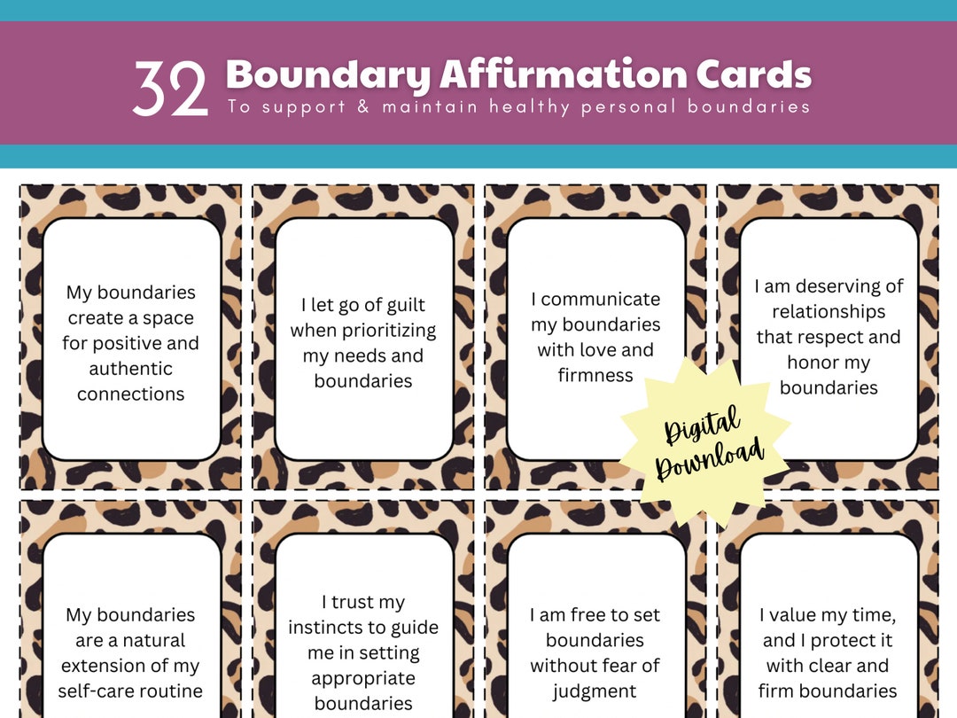 Boundary Setting, Personal Boundaries, Affirmation Deck, Emotional ...