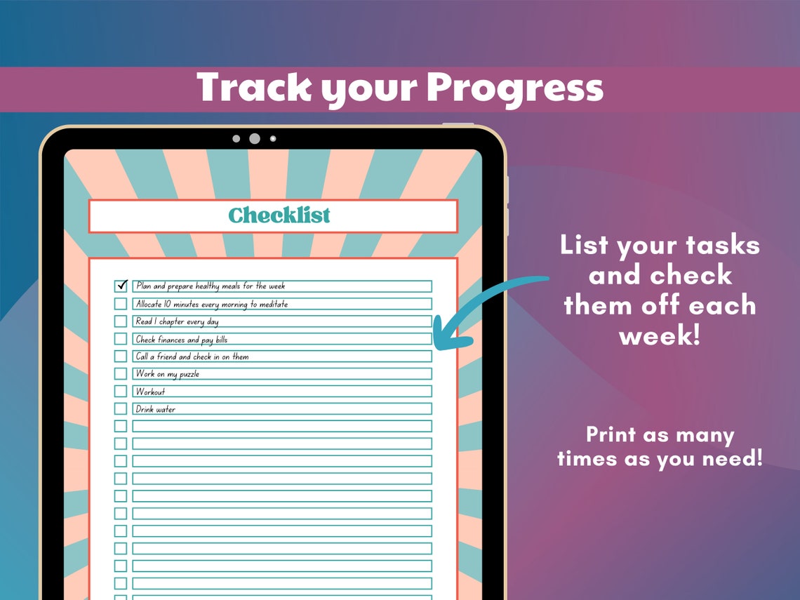 Checklist Template for Work Blank List Cute Checklist Printable ...
