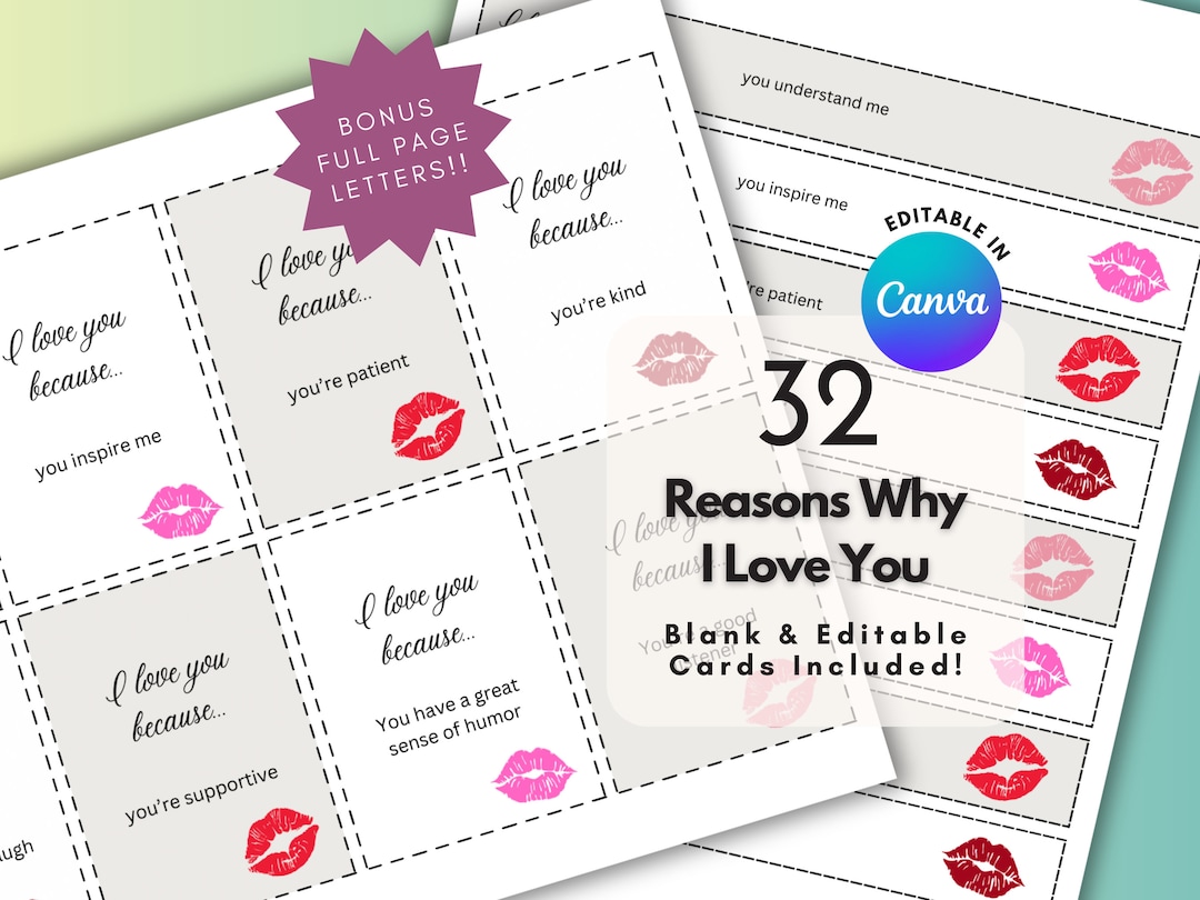 Reasons Why I Love You, Love Notes for Him, I Love You Because, Lunch ...