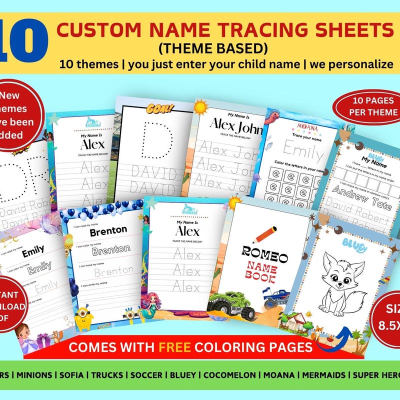 Name Tracing Sheet - Etsy