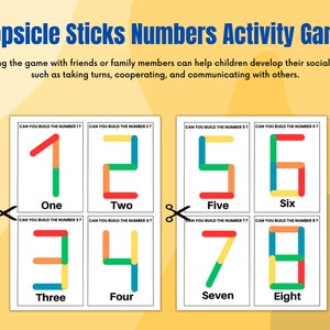 Popsicle Sticks Shapes Activity Game for Toddlers Montessori Printable ...