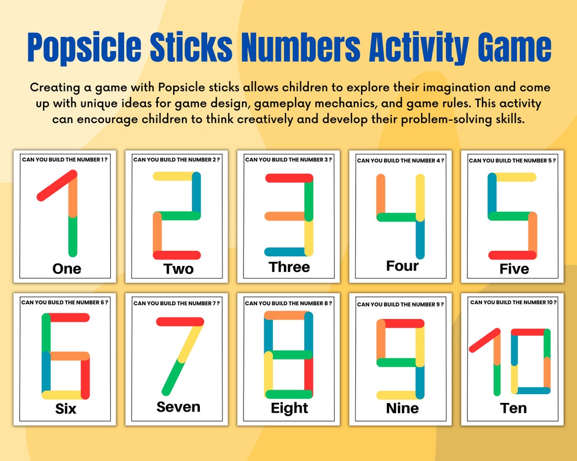 Popsicle Sticks Shapes Activity Game for Toddlers Montessori Printable ...