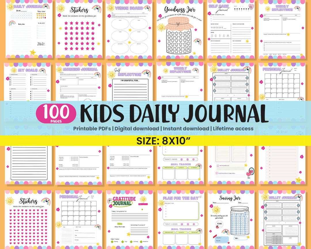 Kids Daily Journal Printable Kids Journal DIY Binder Pages for Kids ...