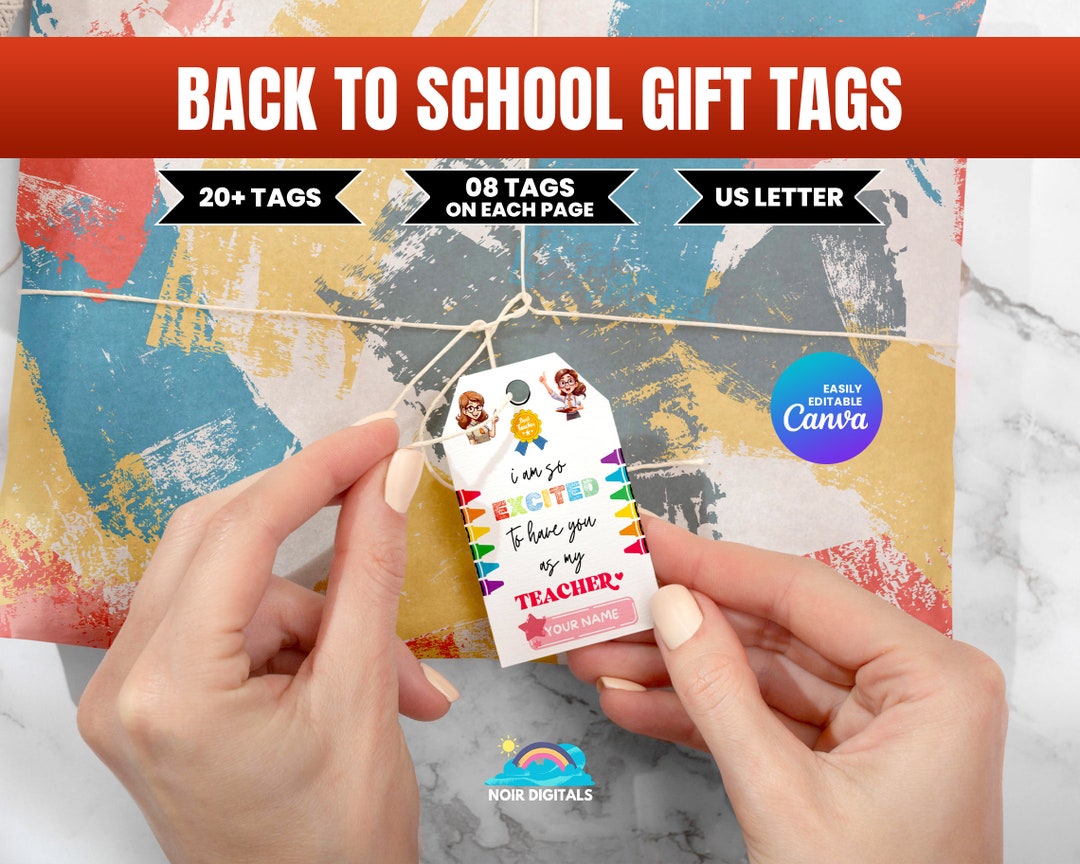 EDITABLE Back to School Teacher Gift Tag Thank You Favor Tag Template ...
