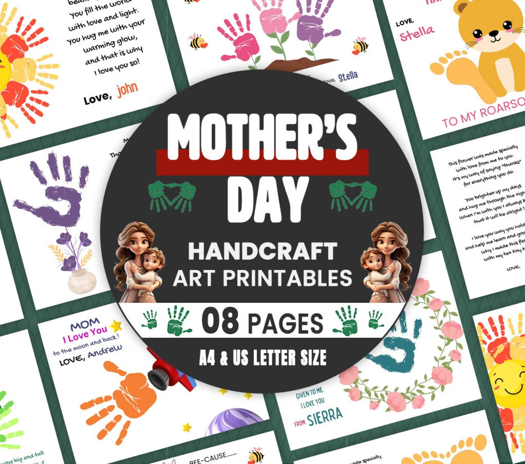 Mothers Day Handprint Print, Valentines Day Gift for Mom, DIY Mum's ...