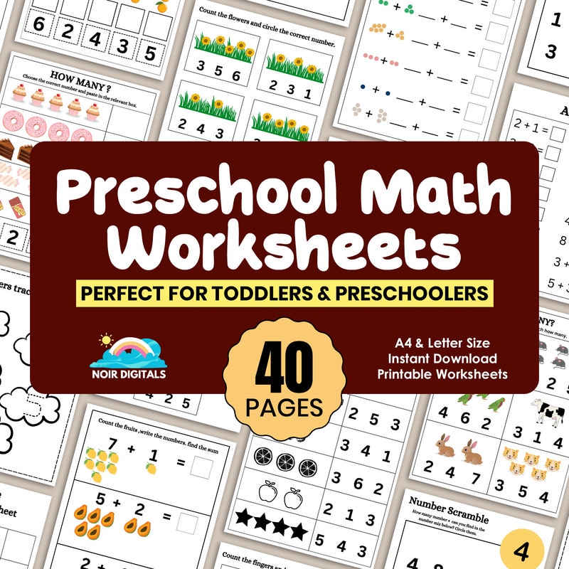 Math Worksheets - Etsy