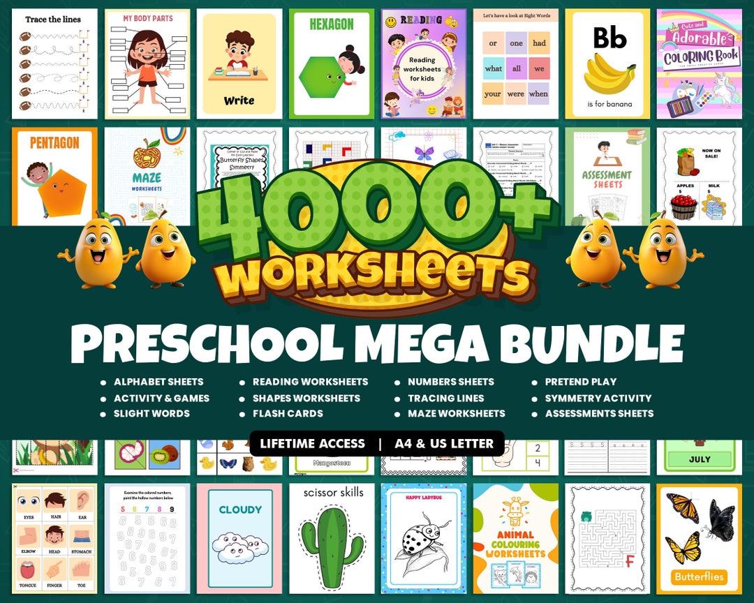 Buy Preschool Learning Bundle, Preschool Curriculum, Toddler Activities ...