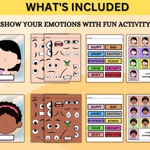 Emotions Activity for Kids Girl Version Feelings Chart Printable ...
