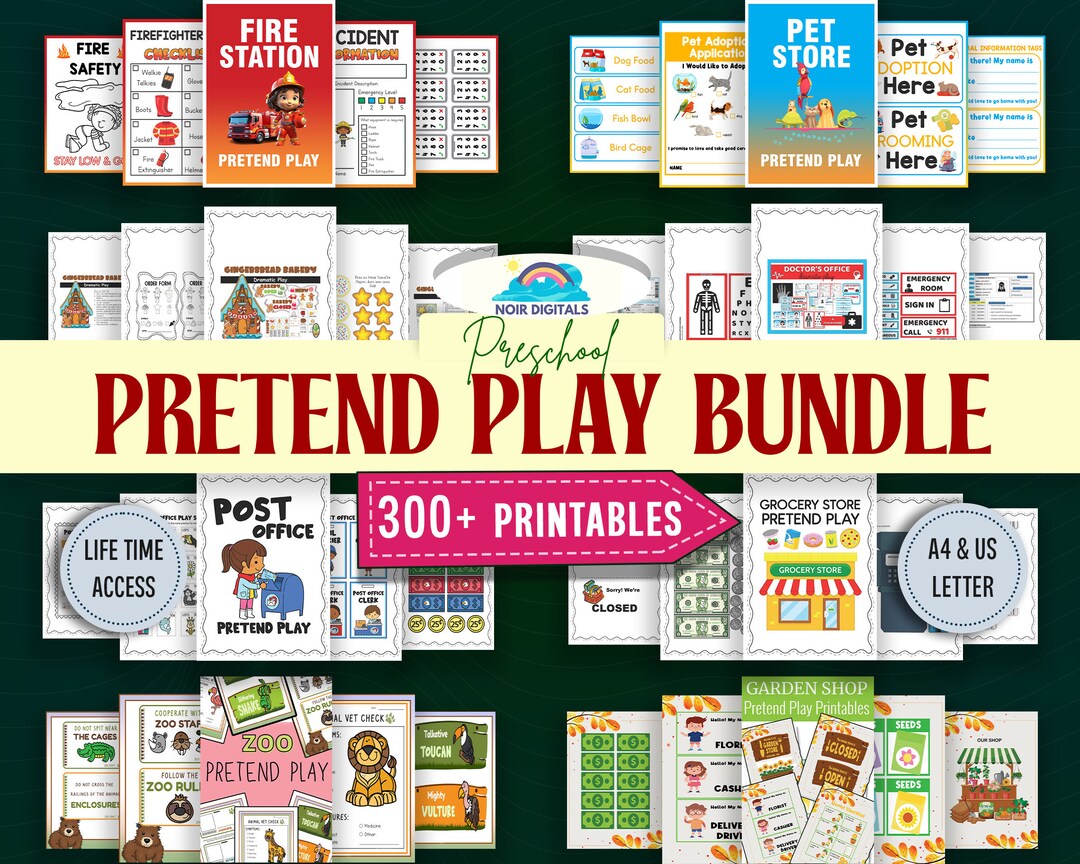 300+ Preschool Pretend Play Bundle Dramatic Activities for Toddlers ...