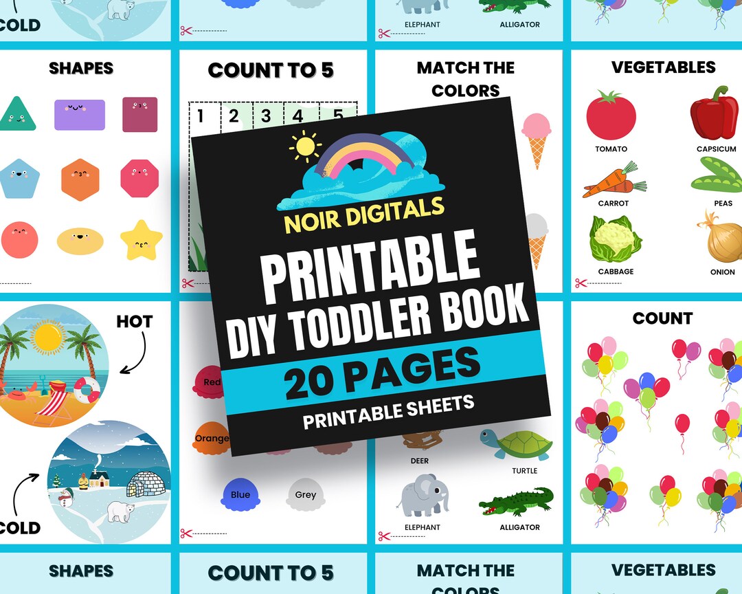 Toddler Learning Binder, Printable Toddler Busy Binder, Learning Book ...