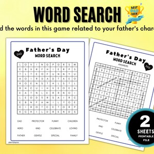 Printable Father's Day Sheets, Kids Activity Sheets, Gift for Dad From ...