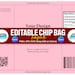 Chip Bag Template, Blank Chip Bag, Chip Bag Template Canva Editable ...