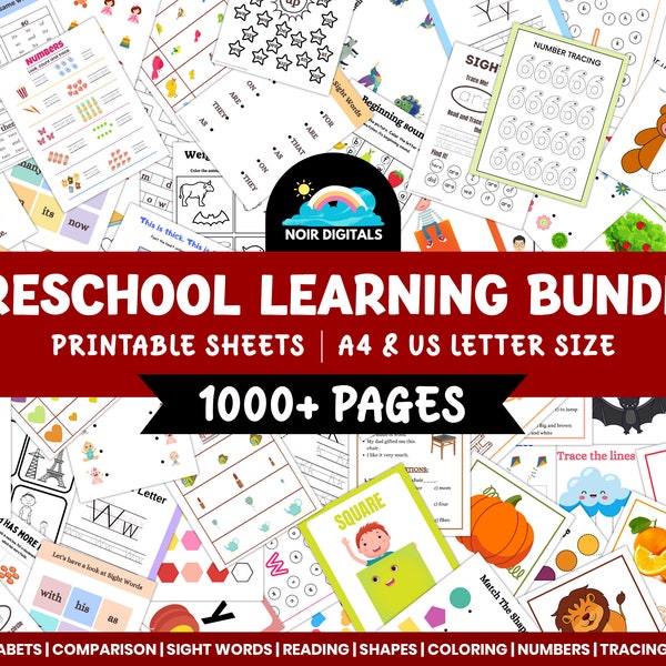 Preschool Worksheets - Etsy