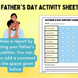 Printable Father's Day Sheets, Kids Activity Sheets, Gift for Dad From ...