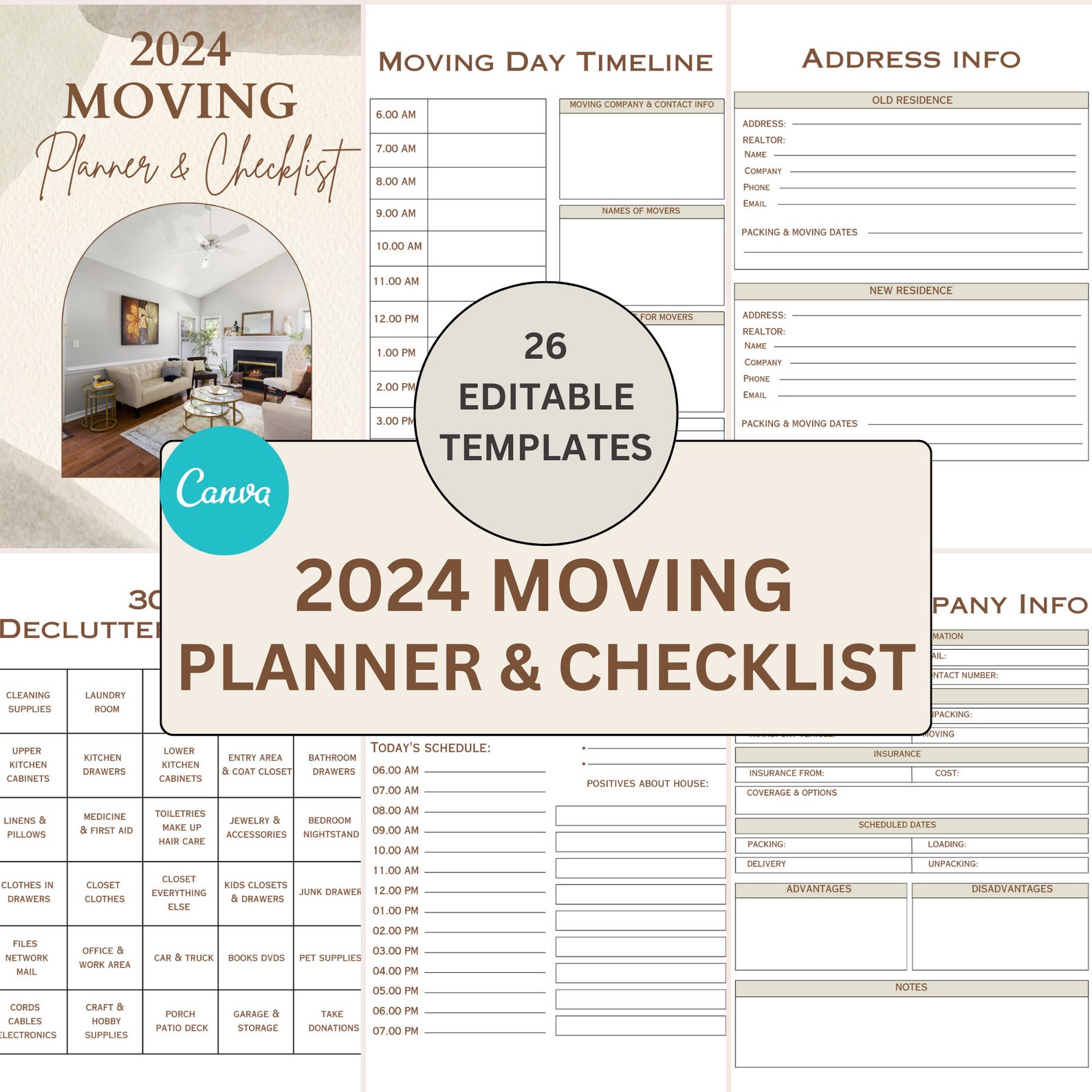 2024 Ultimate Moving Out Planner, Moving Checklist, Relocation Planner ...