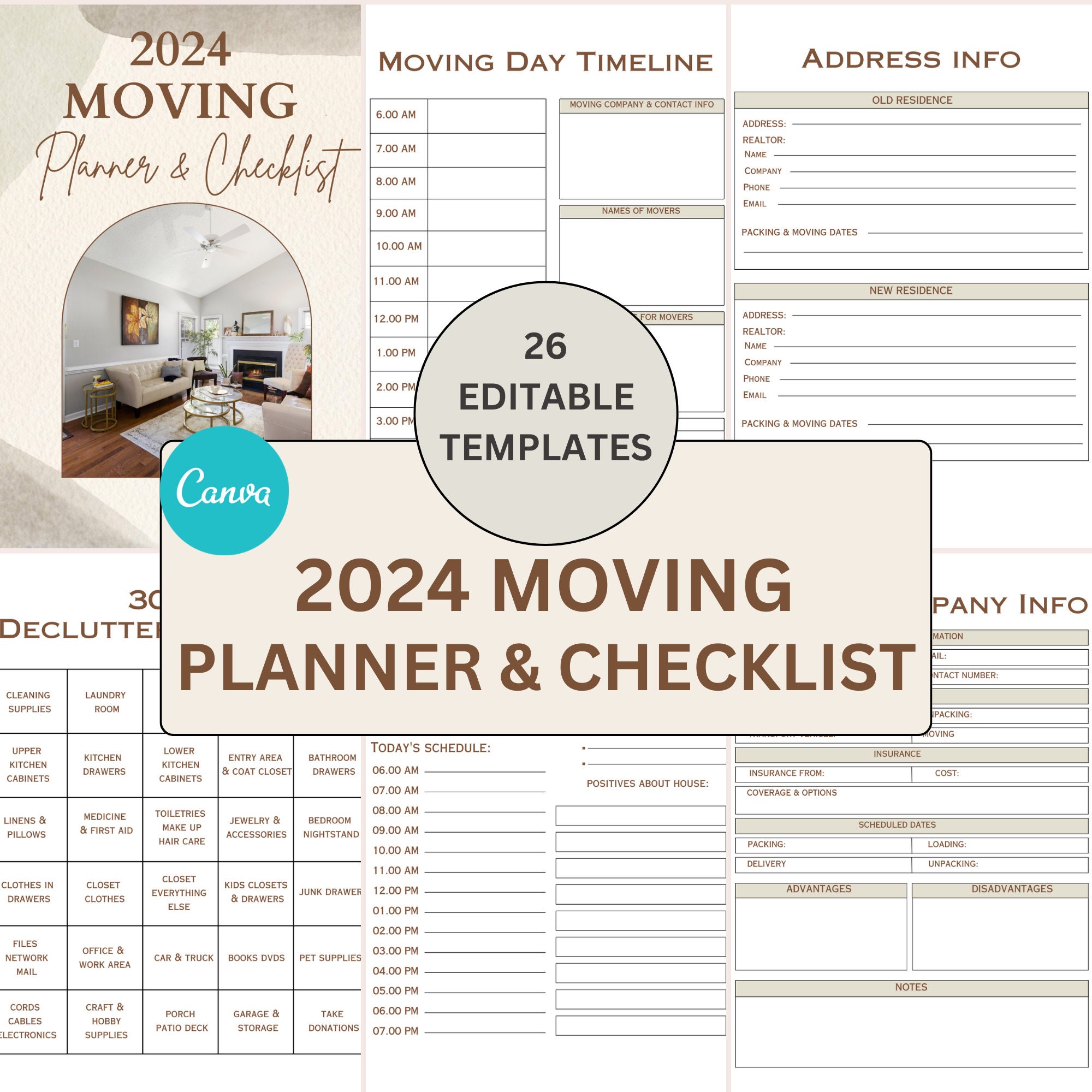 2024 Ultimate Moving Out Planner, Moving Checklist, Relocation Planner ...